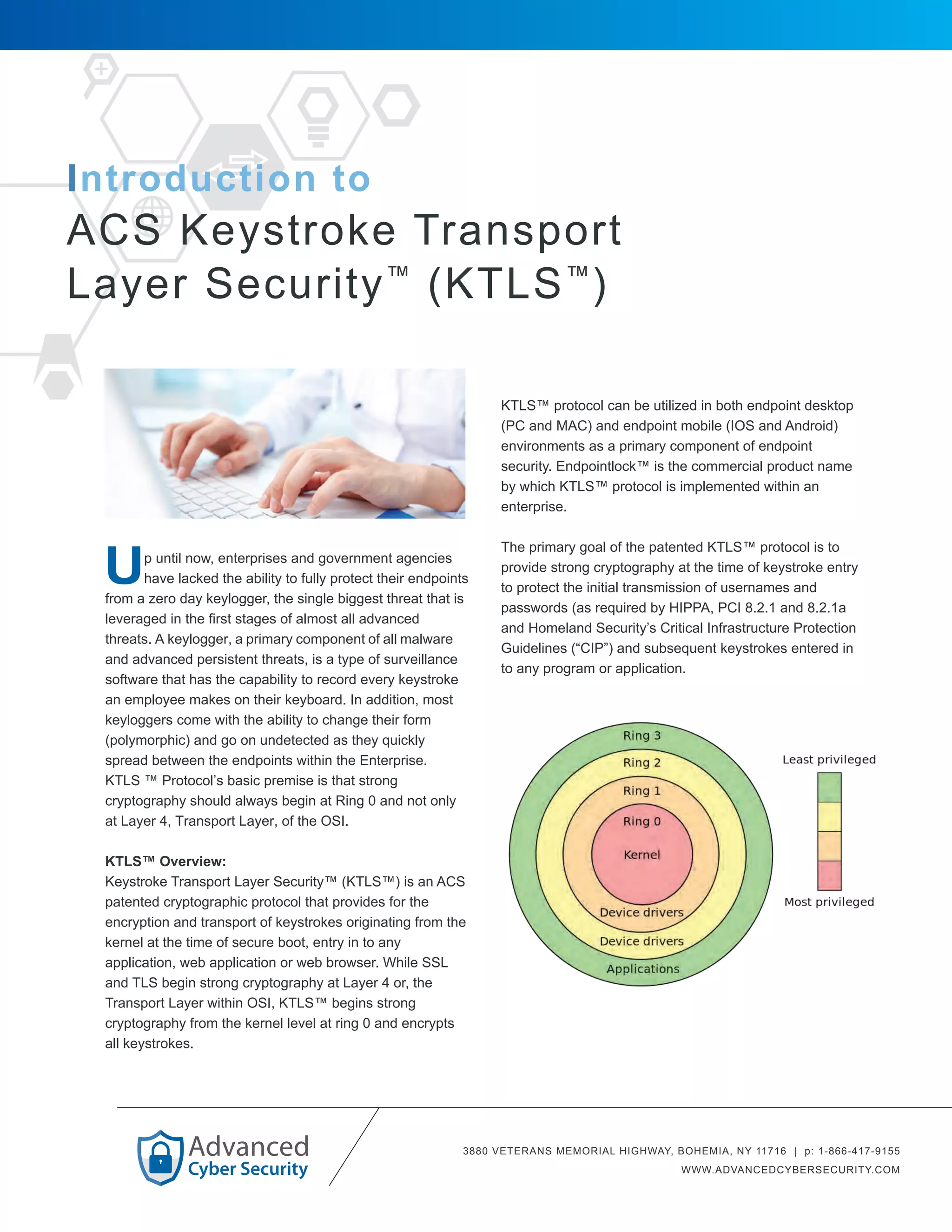 KTLS White-paper - Cyber - Keystroke Encryption technology | PDF