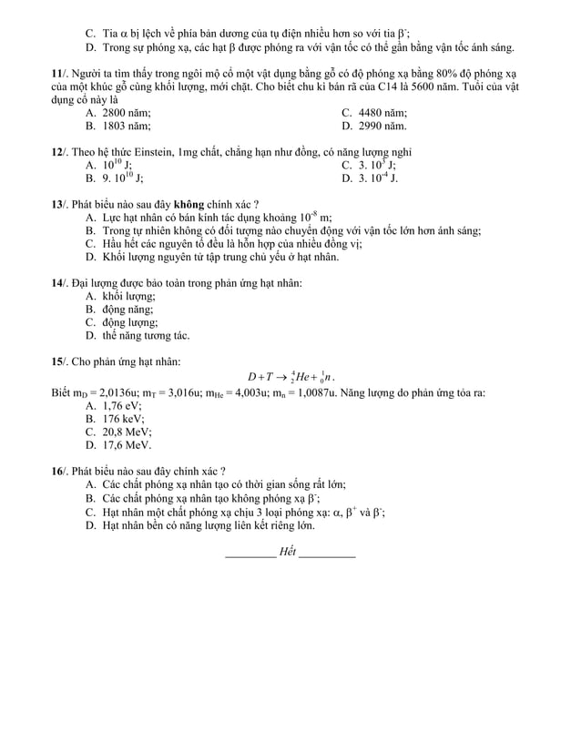 Kiểm tra 12 vật lý | PDF