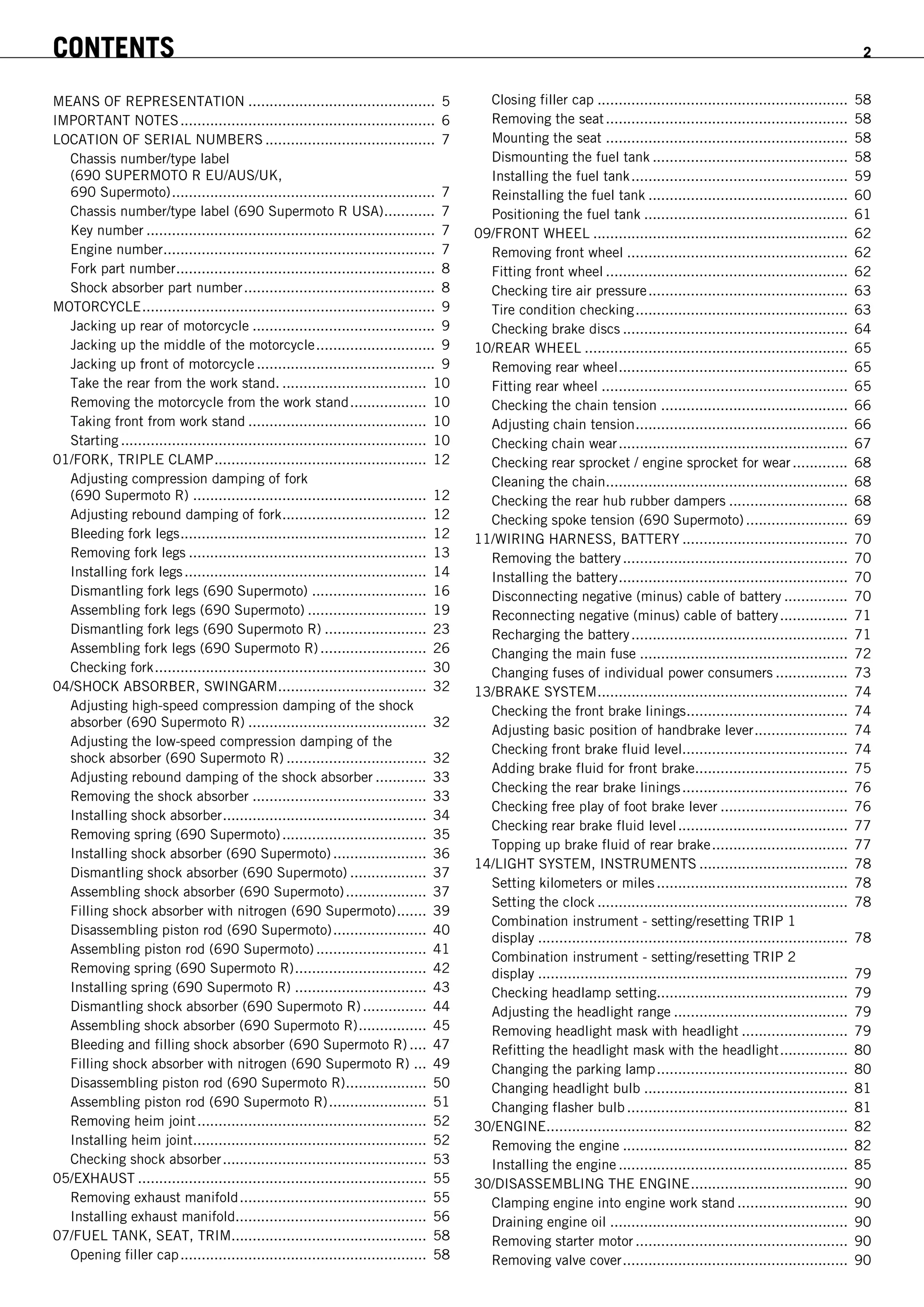 Ktm 690 supermoto SM Repair manual | PDF