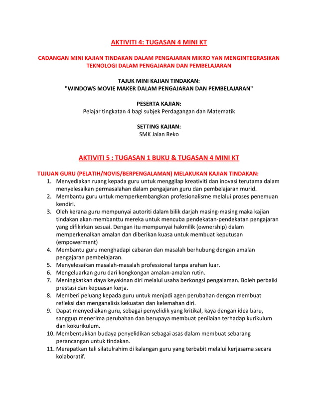 MINI KAJIAN TINDAKAN | PDF