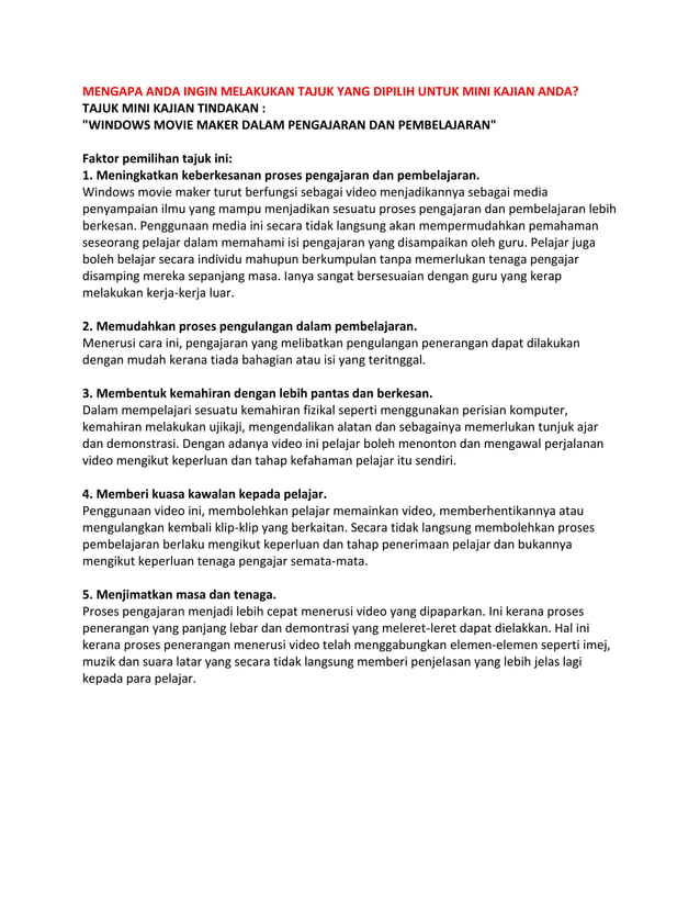 MINI KAJIAN TINDAKAN | PDF