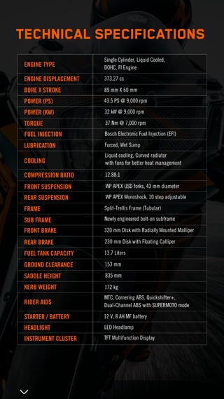 KTM Bikes in India - Price, Colours, Range, Upcoming Bikes | PDF