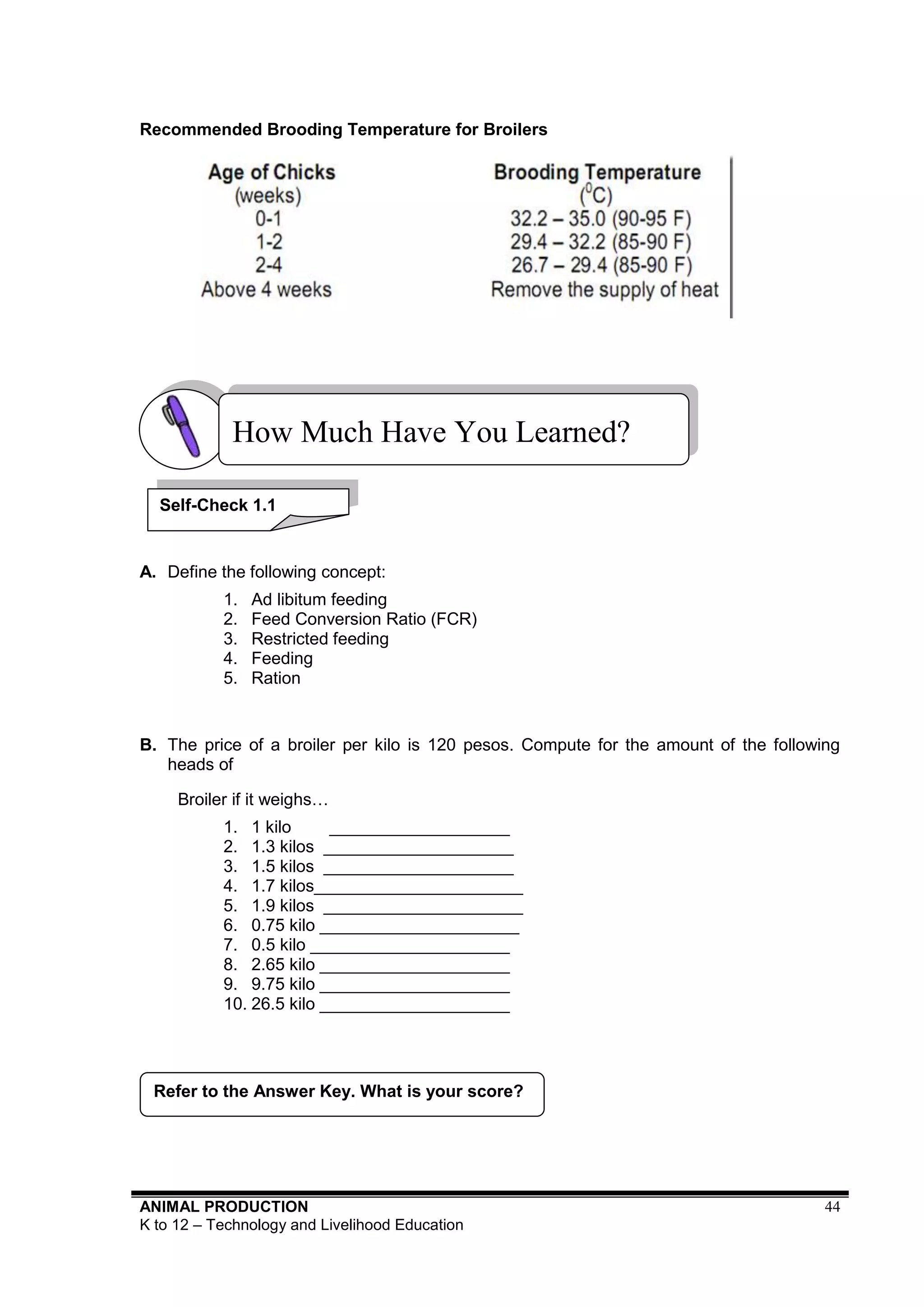 K to 12 animal production learning module | PDF