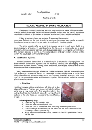 K to 12 animal production learning module | PDF
