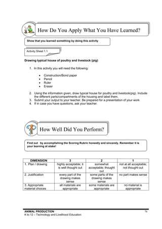 K to 12 animal production learning module | PDF