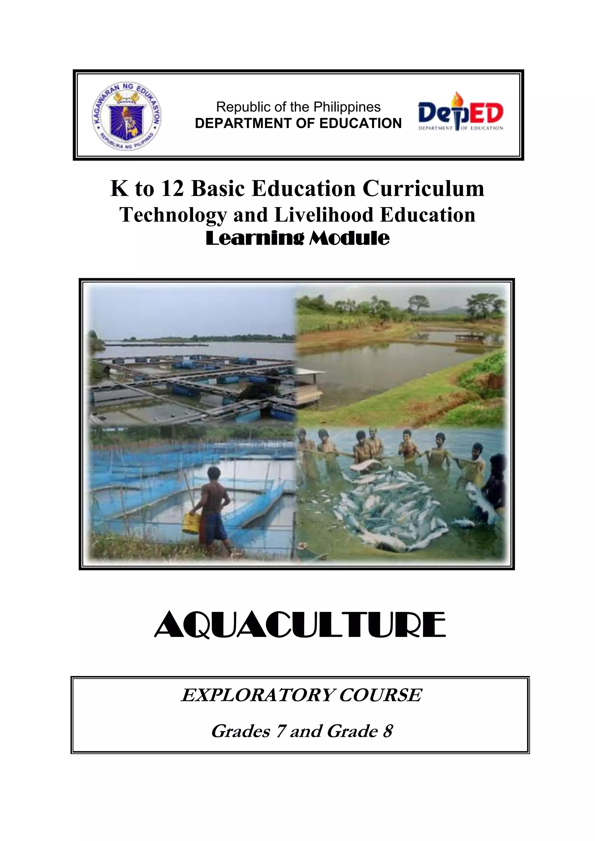 K to 12 Aquaculture Learning Module | PDF