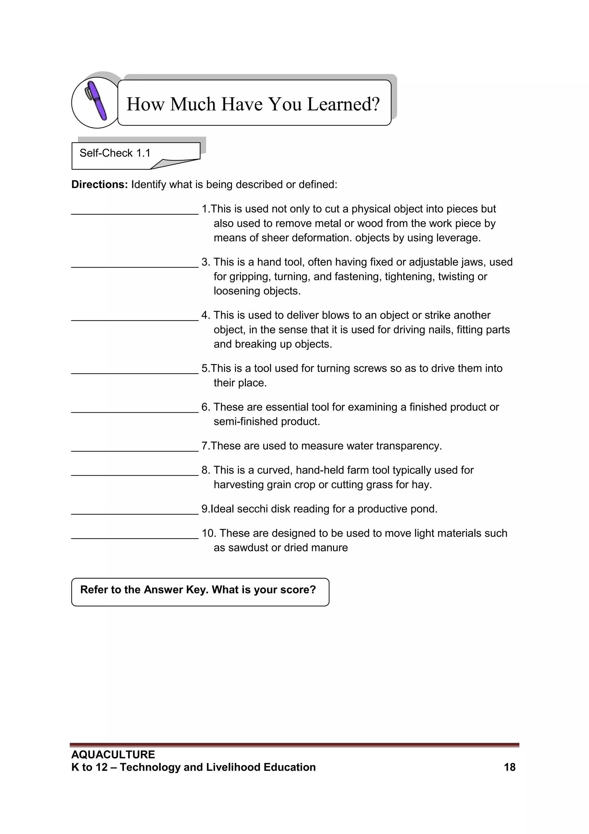 K to 12 Aquaculture Learning Module | PDF