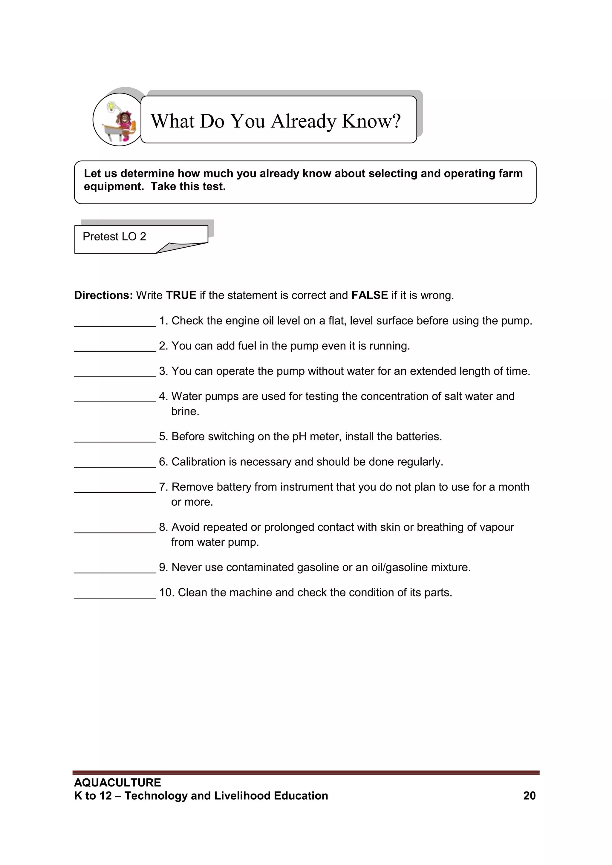 K to 12 Aquaculture Learning Module | PDF