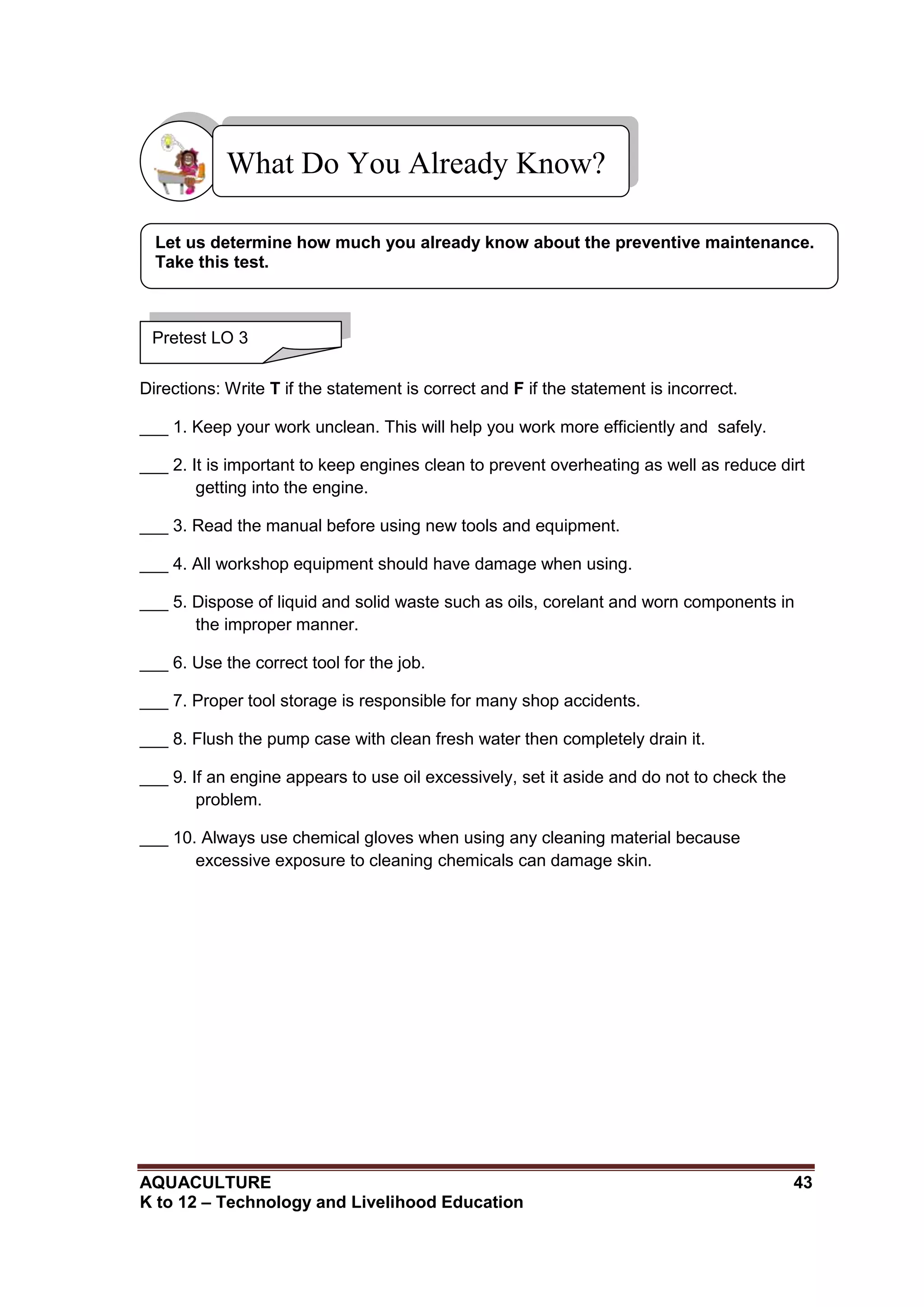 K to 12 Aquaculture Learning Module | PDF