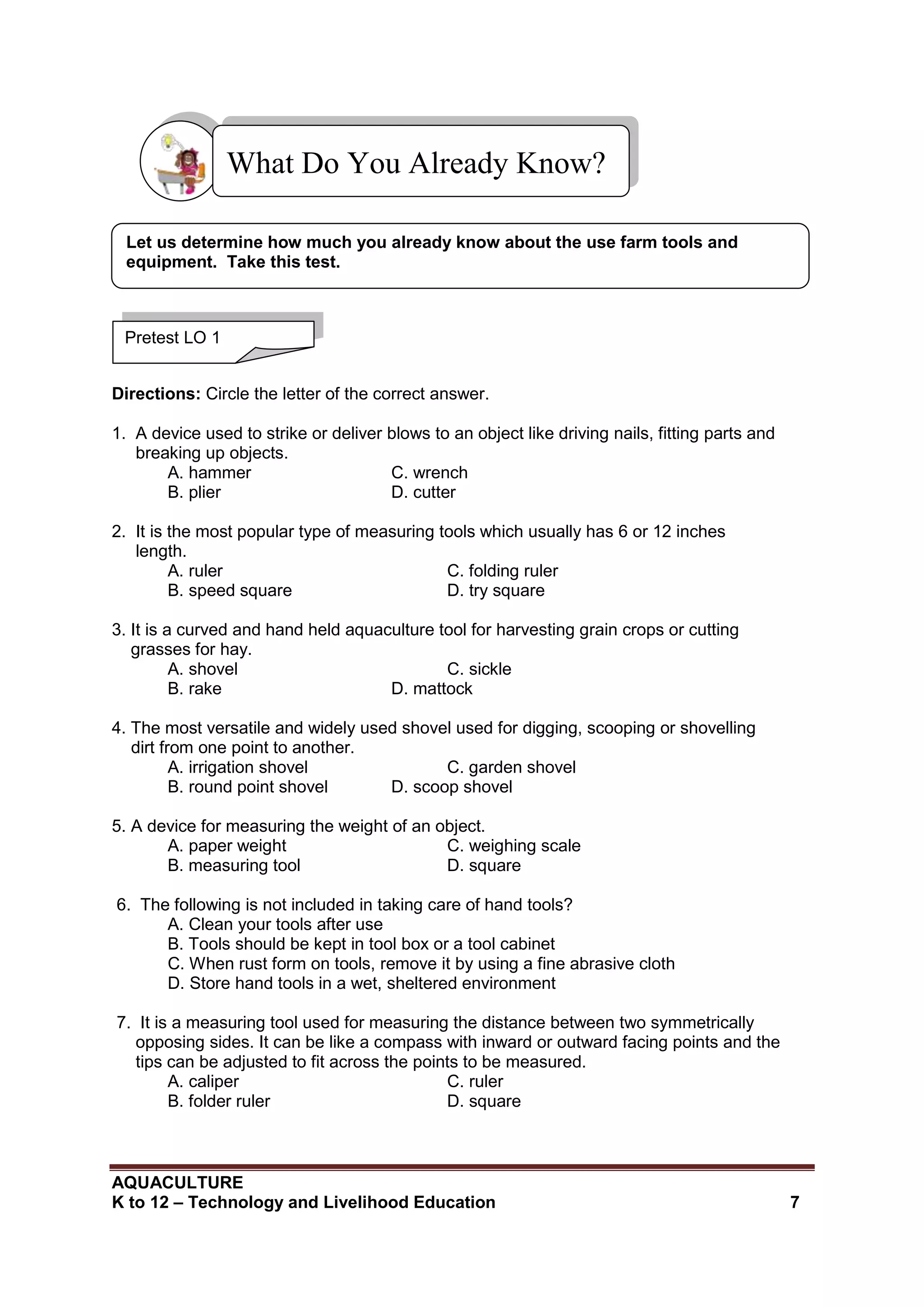 K to 12 Aquaculture Learning Module | PDF