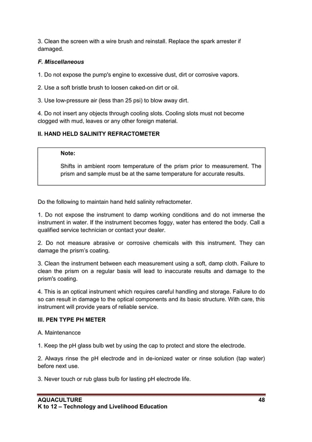K to 12 Aquaculture Learning Module | PDF