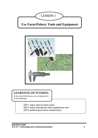 K to 12 Aquaculture Learning Module | PDF
