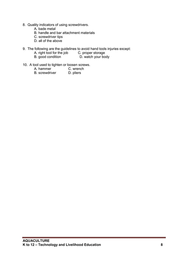 K to 12 Aquaculture Learning Module | PDF