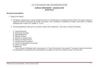 K to 12 aquaculture teacher's guide | PDF