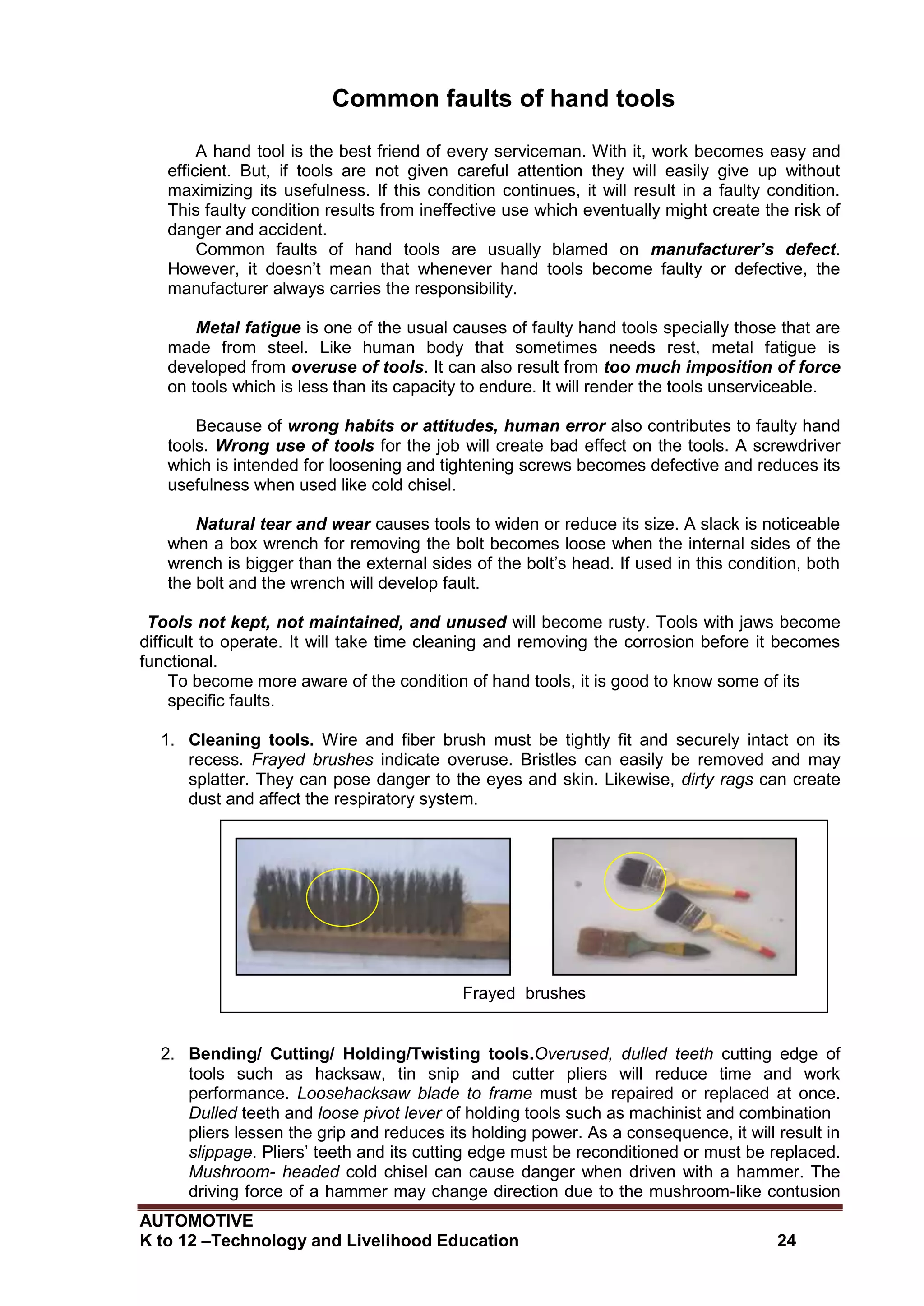 K to 12 automotive learning module | PDF