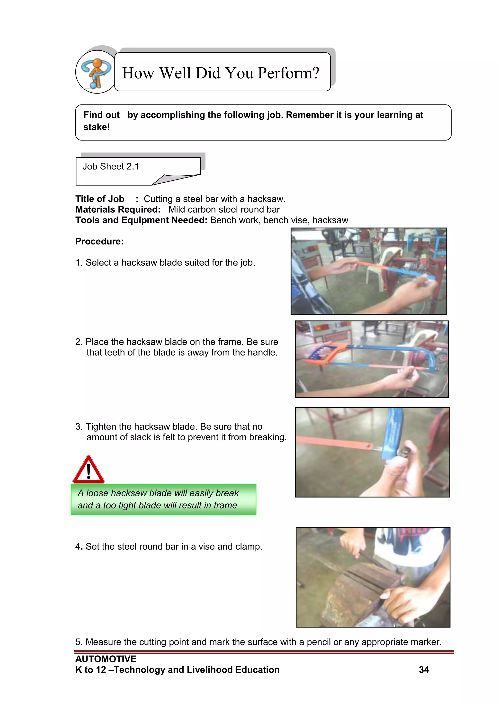 K to 12 automotive learning module | PDF