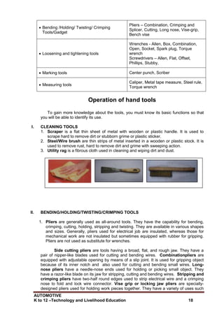 K to 12 automotive learning module | PDF