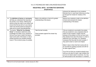 K to 12 automotive teachers guide | PDF