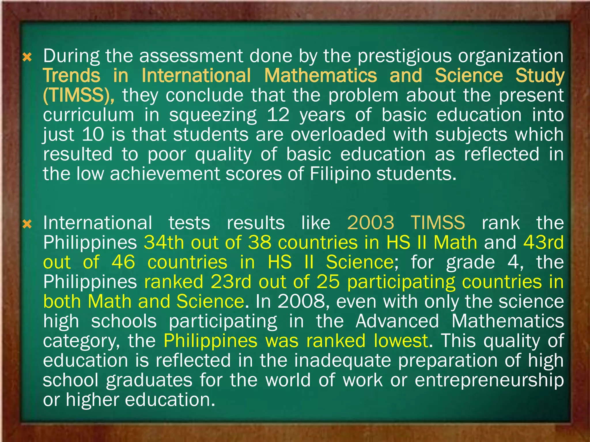 K to 12 Basic Education Curriculum | PDF