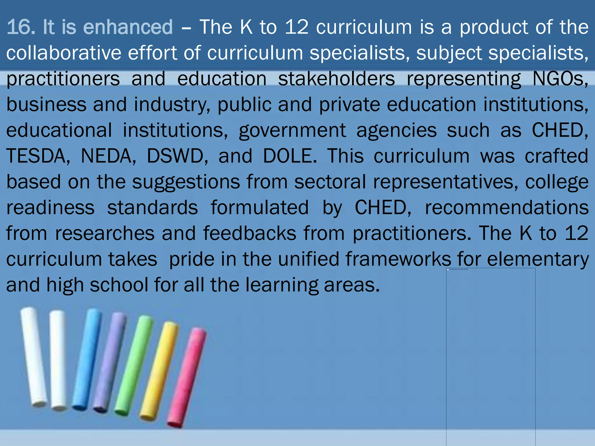 K to 12 Basic Education Curriculum | PDF