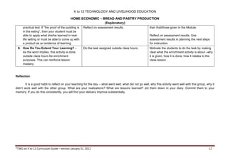 K to 12 bread and pastry teacher's guide | PDF