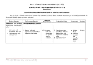 K to 12 bread and pastry teacher's guide | PDF