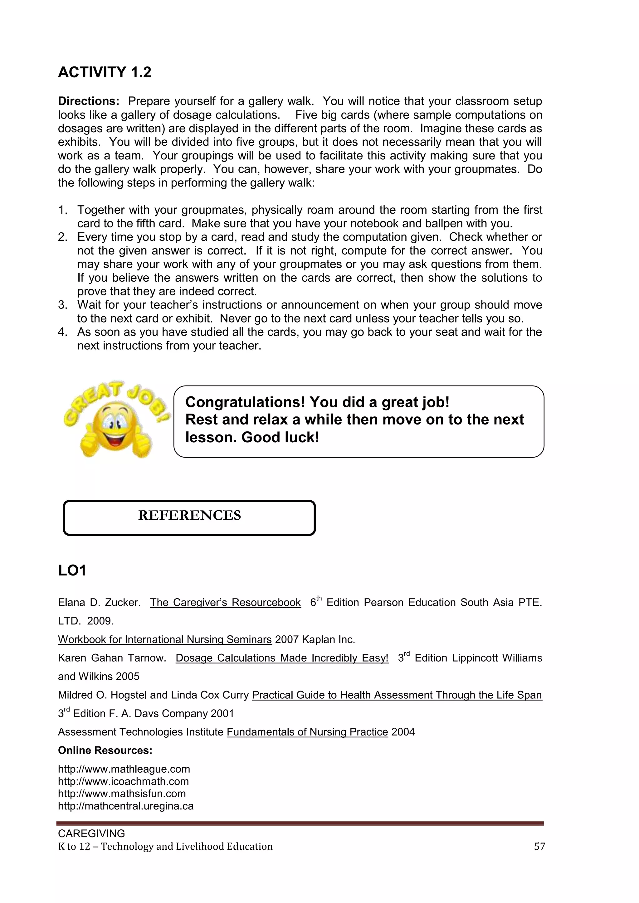 K to 12 caregiving learning modules | PDF