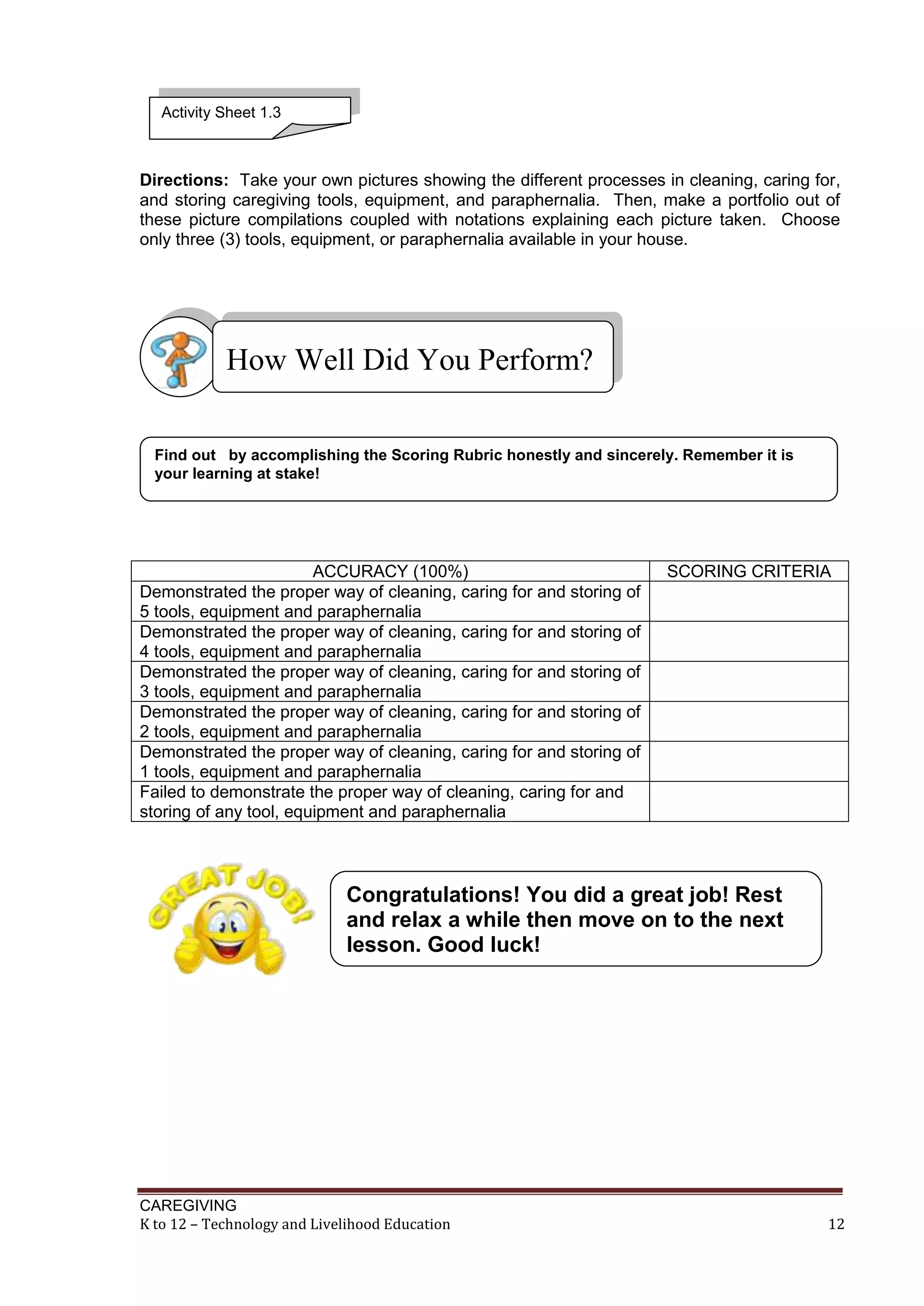 K to 12 caregiving learning modules | PDF