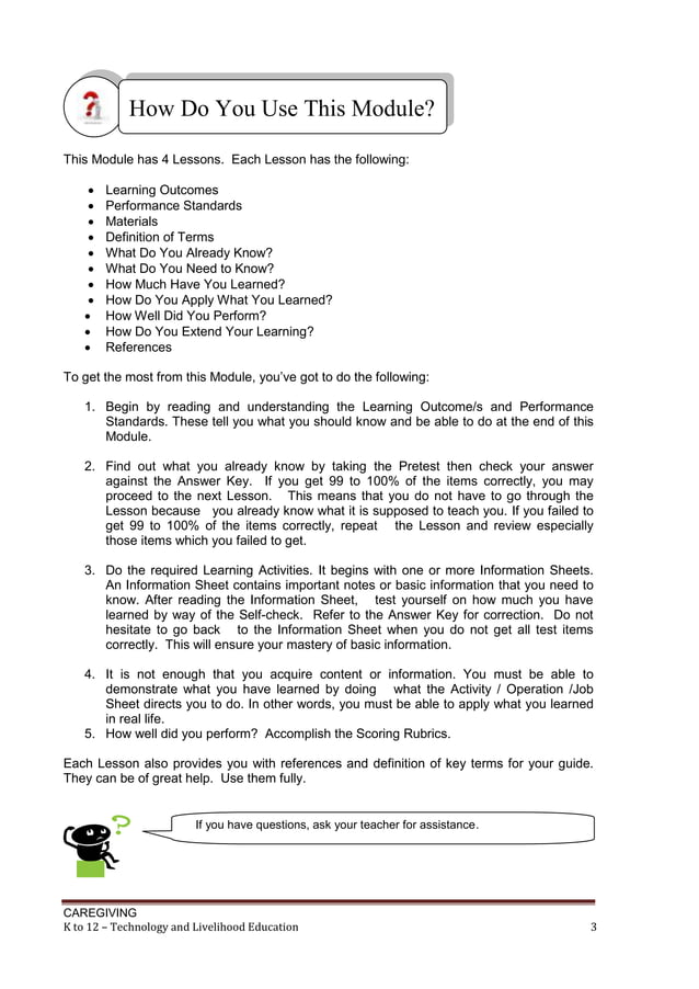 K to 12 caregiving learning modules | PDF | Eldercare | Family and ...