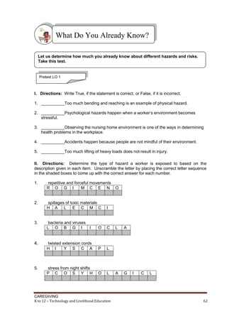 K to 12 caregiving learning modules | PDF