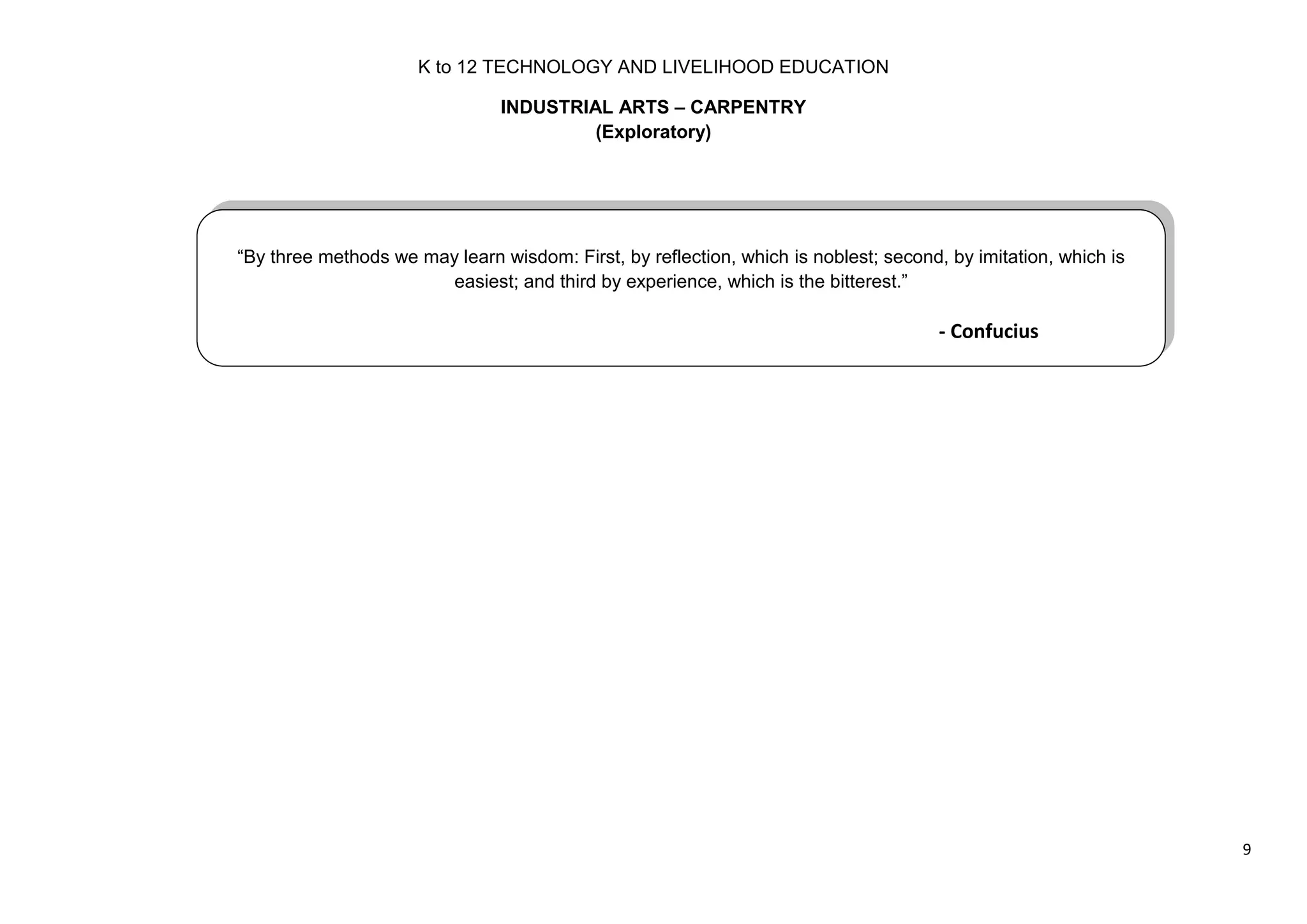 CURRICULUM GUIDE K to 12 CARPENTRY DEPED | PDF
