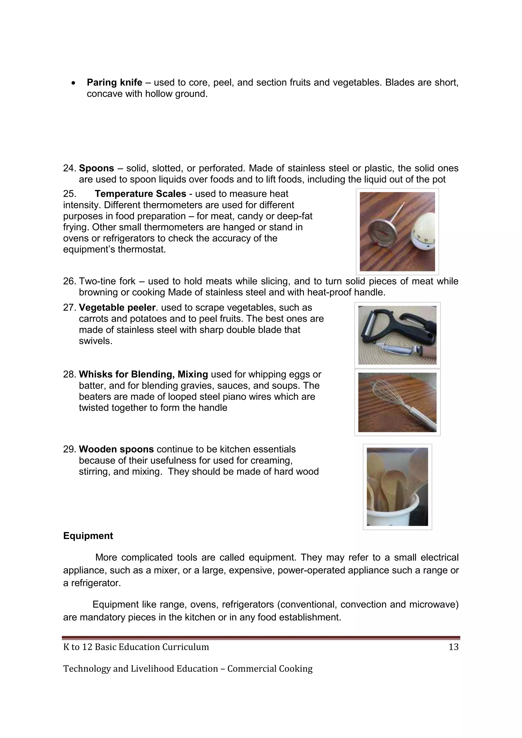 K to 12 commercial cooking learning module | PDF | Education