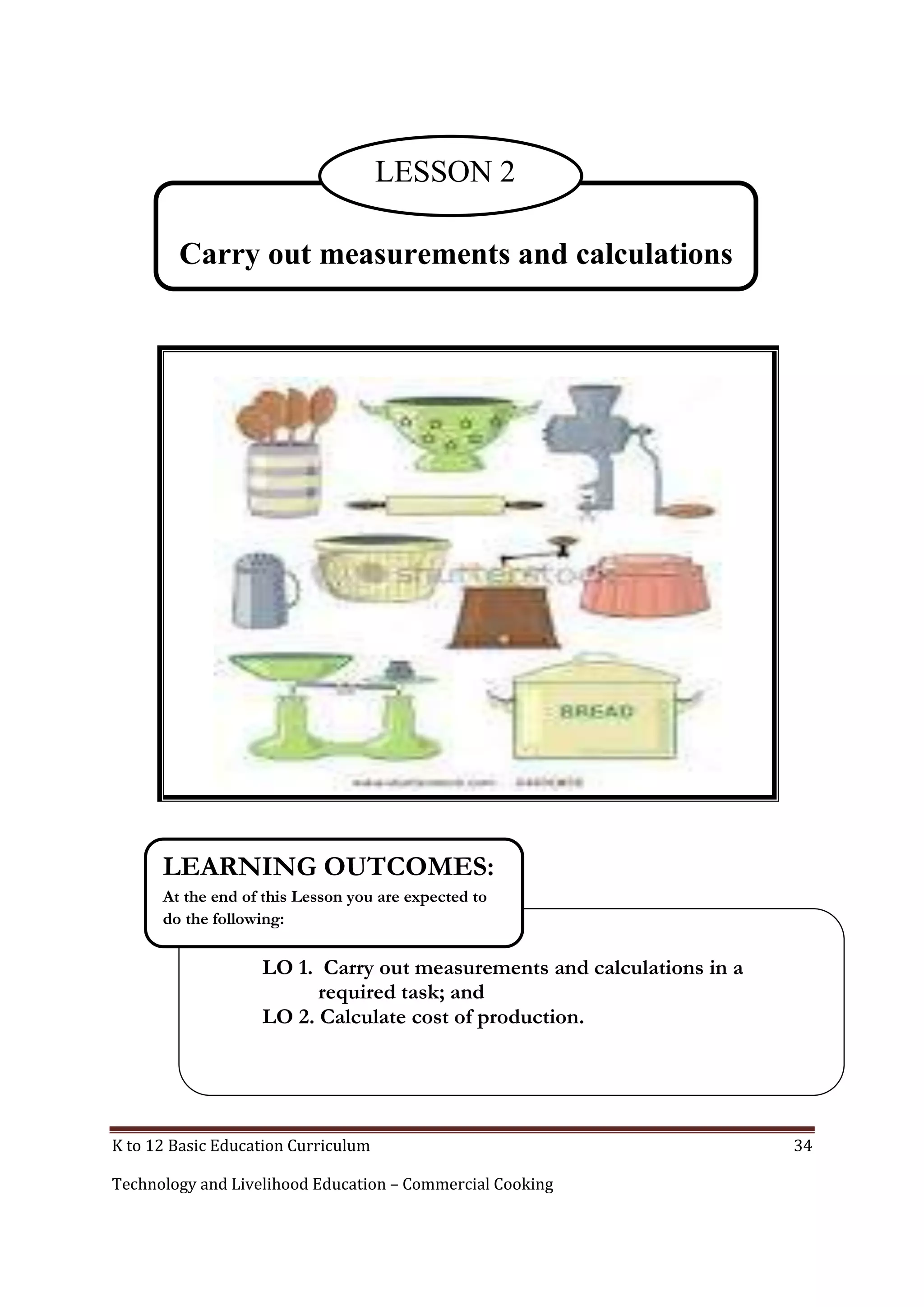 K to 12 commercial cooking learning module | PDF