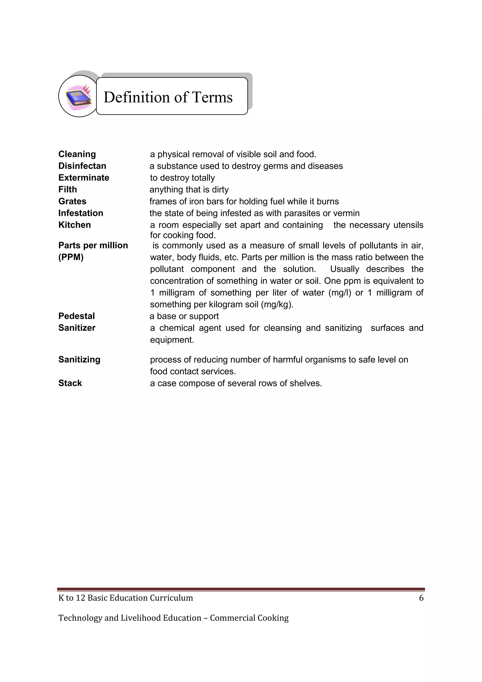 K to 12 commercial cooking learning module | PDF