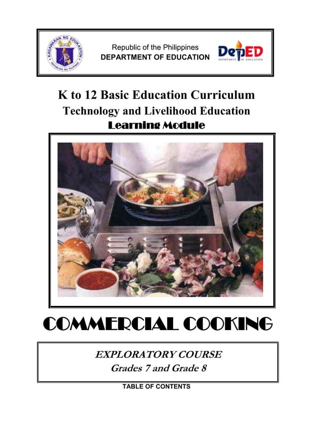 K to 12 commercial cooking learning module | PDF | Education