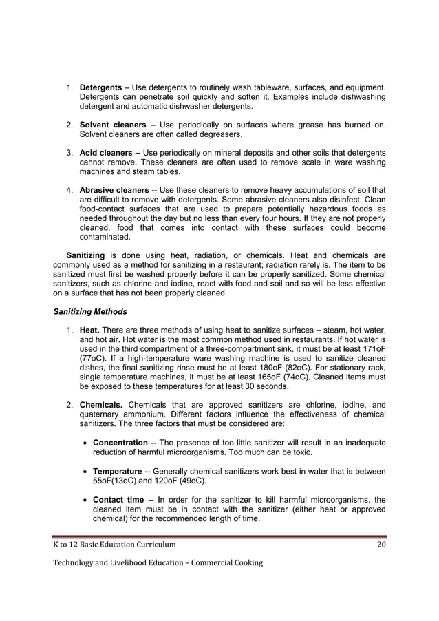 K to 12 commercial cooking learning module | PDF | Education