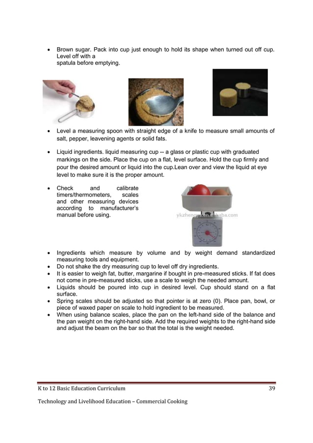 K to 12 commercial cooking learning module | PDF | Education