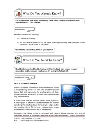 K to 12 computer hardware servicing | PDF