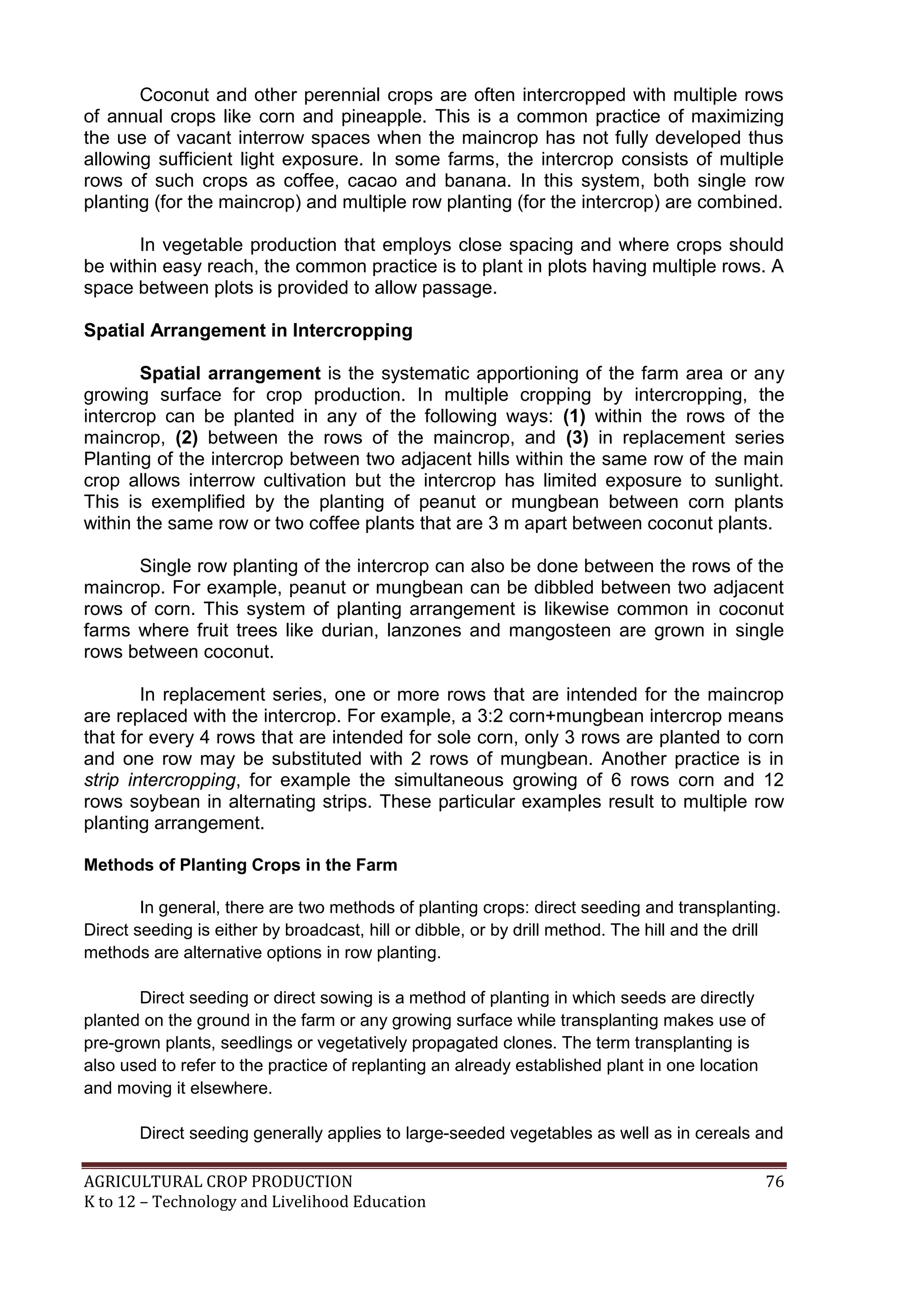 K to 12 Crop Production Learning Modules | PDF