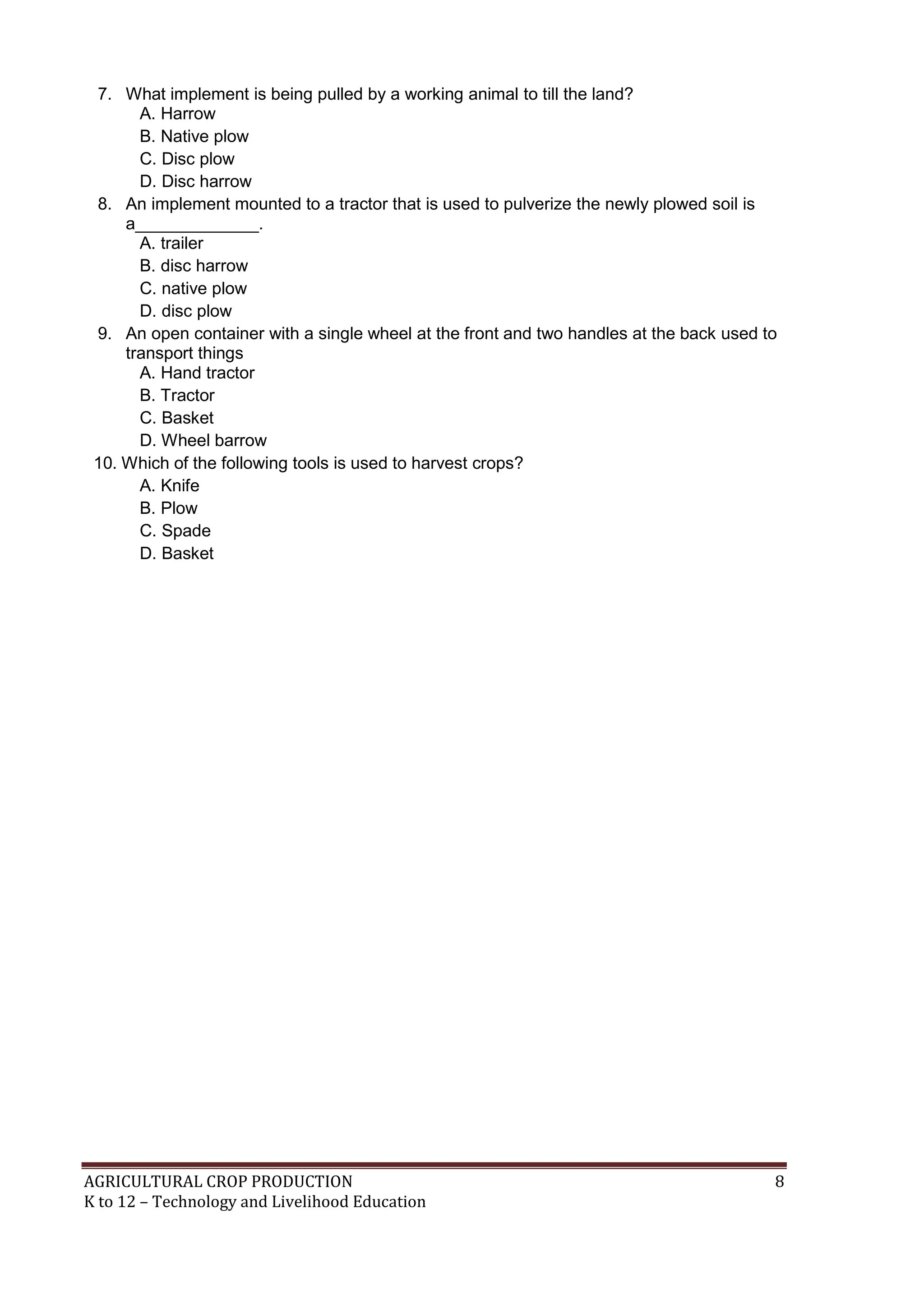 K To 12 Crop Production Learning Modules Pdf