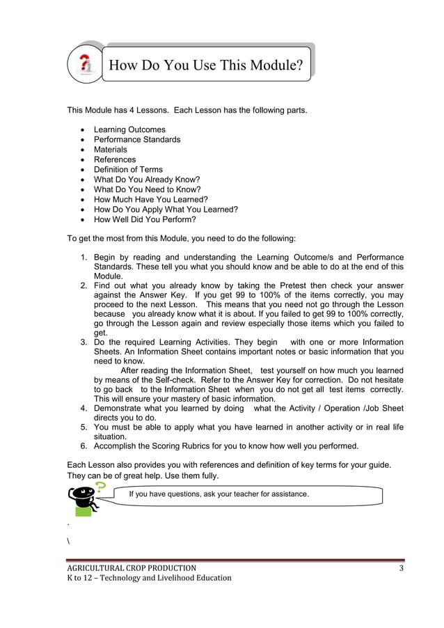 K to 12 Crop Production Learning Modules | PDF