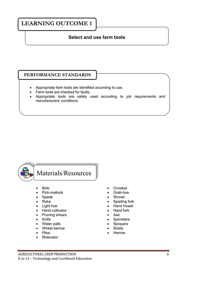 K to 12 Crop Production Learning Modules | PDF