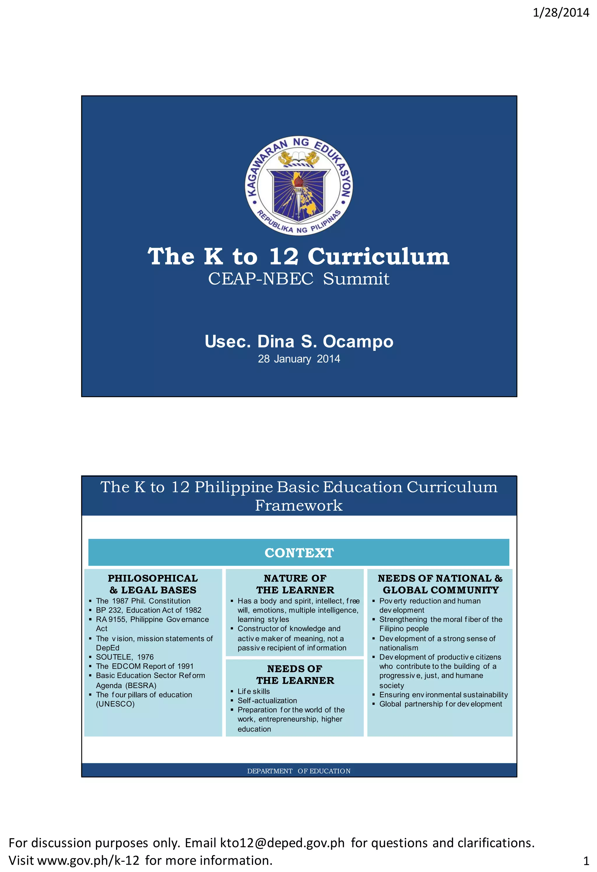 K to 12 Curriculum for Junior and Senior High School | PDF