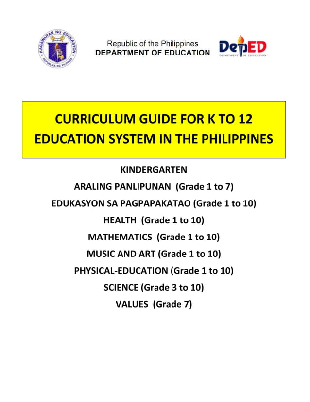 Compilation of K to 12 Curriculum Guides (S.Y. 2012) | PDF