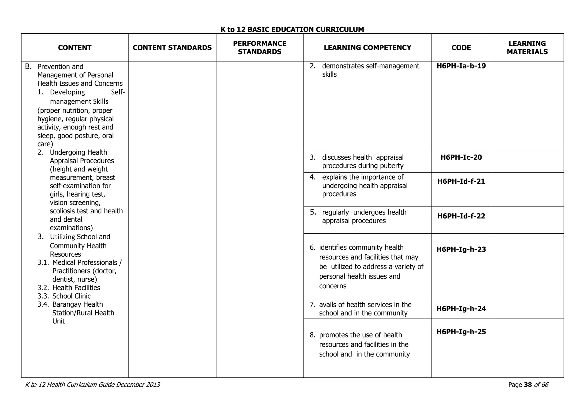 K_to_12_Curriculum_Guide_HEALTH grade 1 to grade 10 | PDF