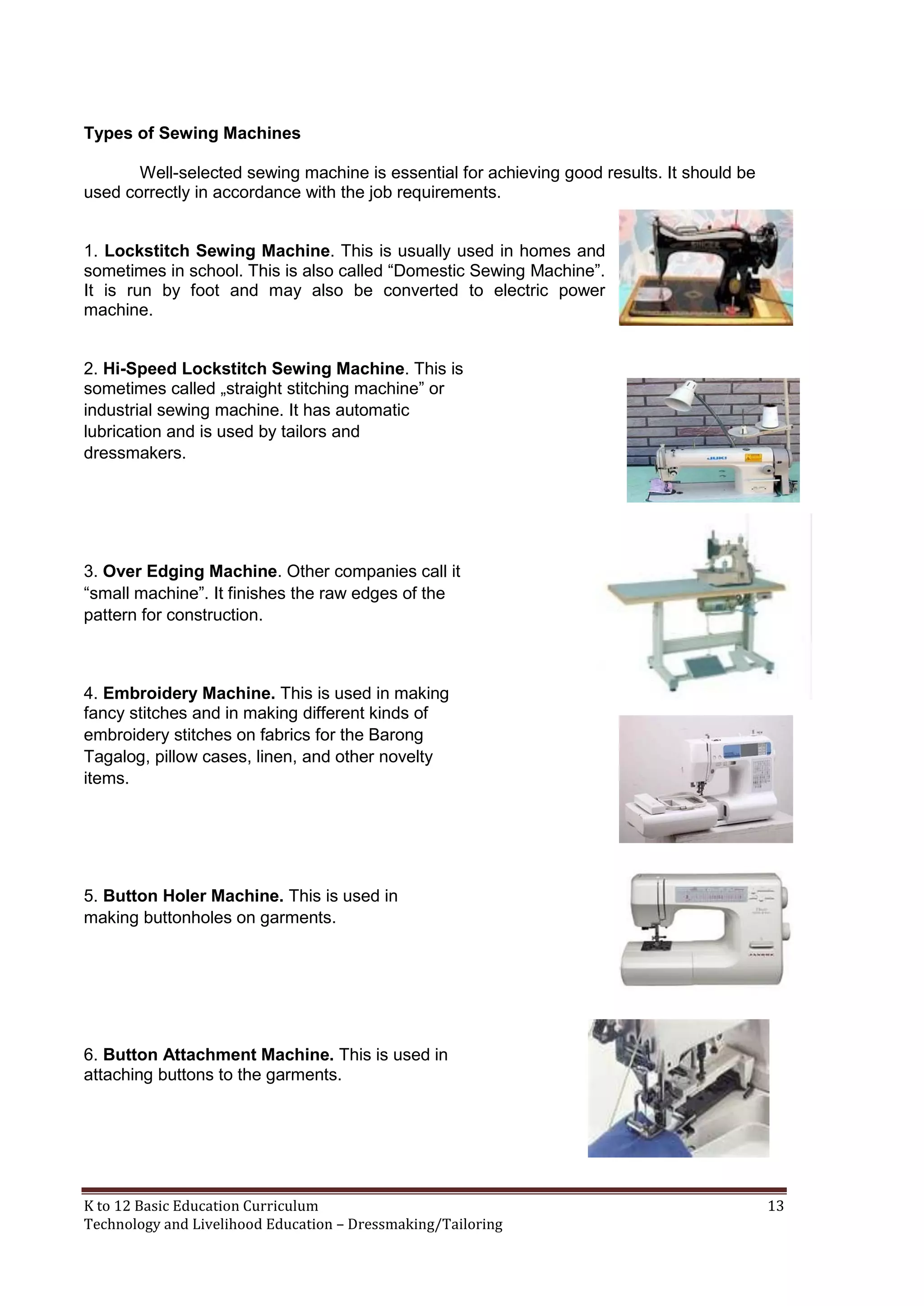 K to 12 dressmaking learning module | PDF