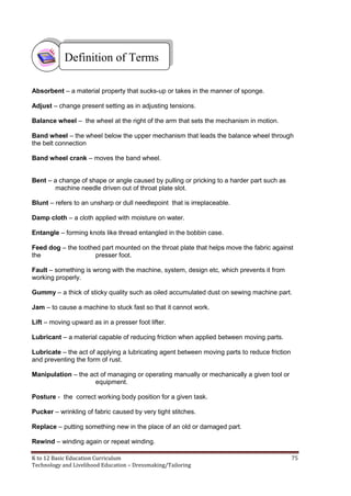 K to 12 dressmaking learning module | PDF