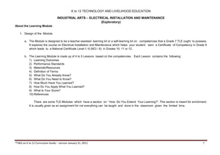 K to 12 electrical teacher's guide | PPT