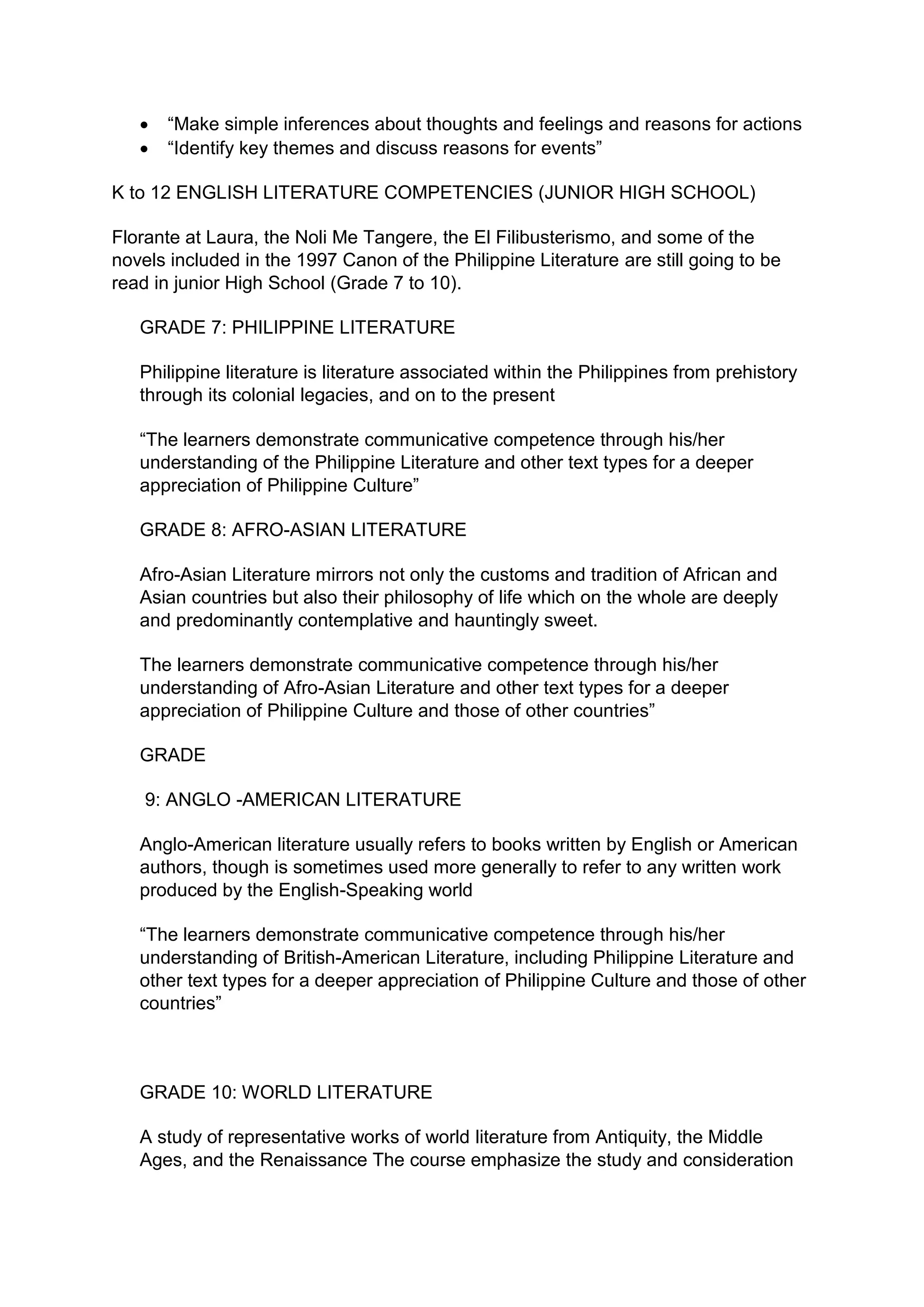 K to 12 English Literature Competencies ( Anabieza, Novie JeanS. ).docx