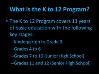 K to 12 general information | PPT